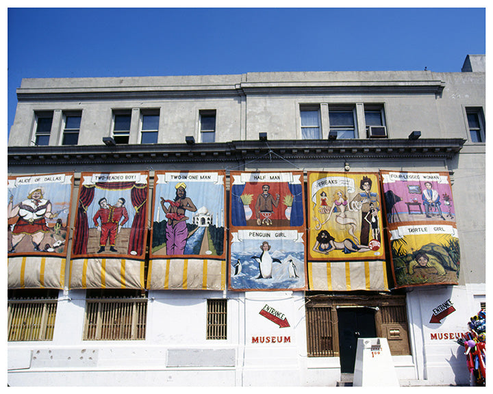 Coney Island Sideshow signs, Brooklyn New York - 1980s — Old NYC Photos