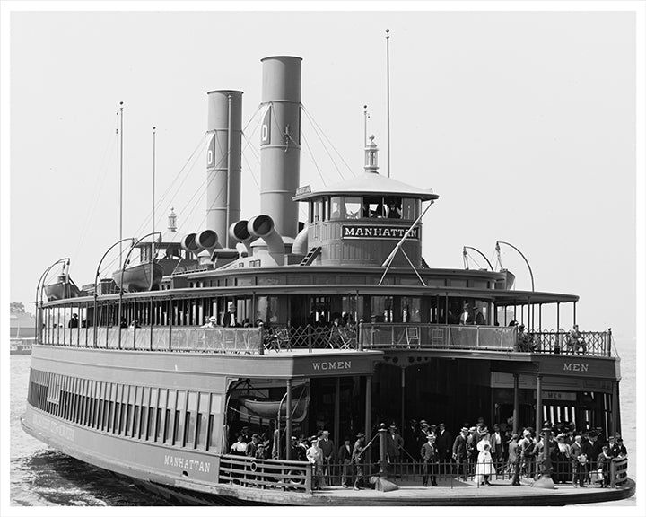 Manhattan Municipal Ferry, New York, N.Y. - 1920 — Old NYC Photos
