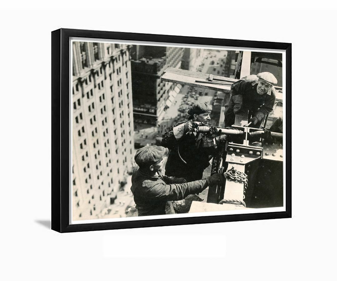 Riveters Building the Paramount Building Times Square 1927 Framed Phot ...