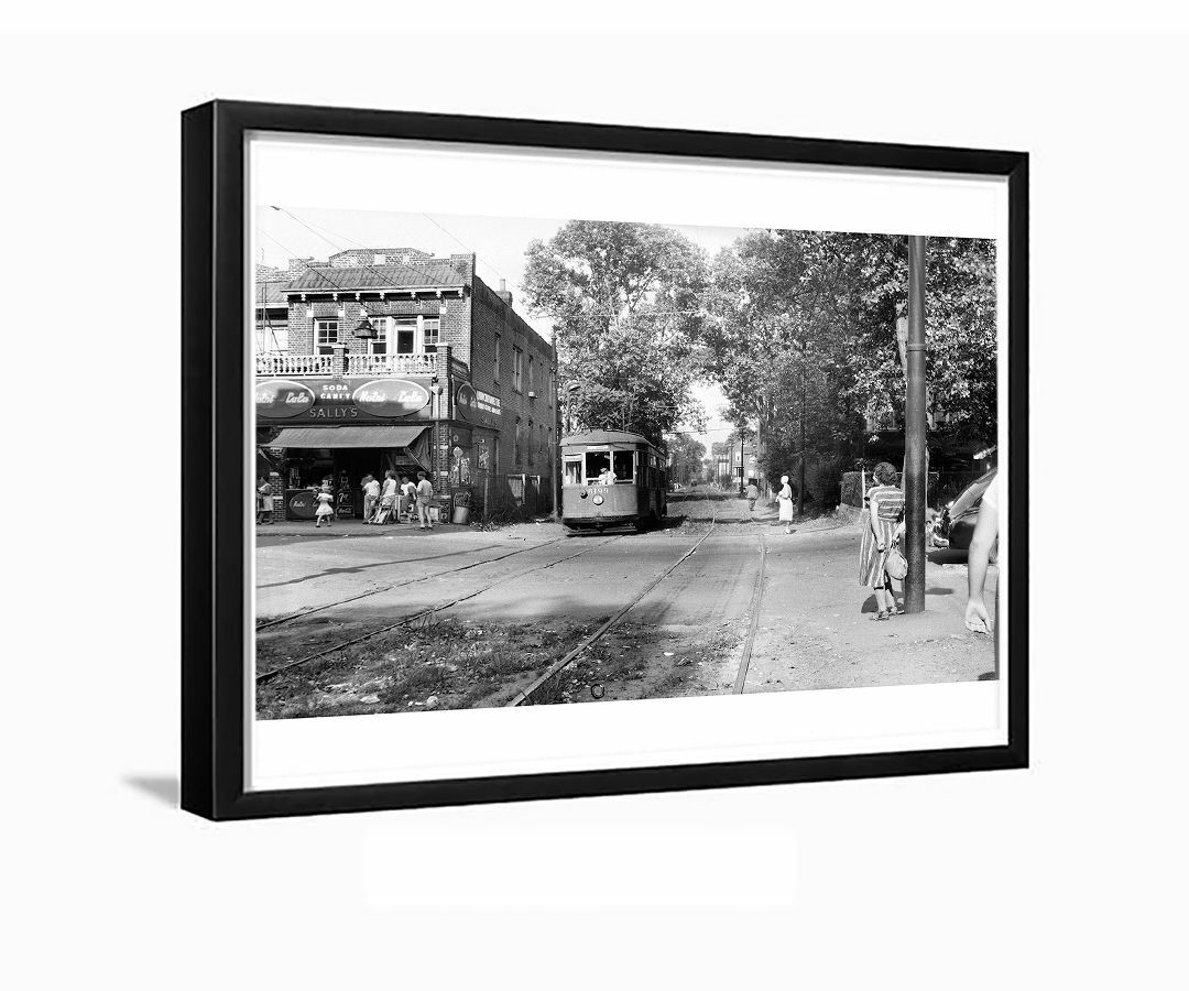 Coney Island Brooklyn New York Trolley 1940s Framed Photo — Old NYC Photos