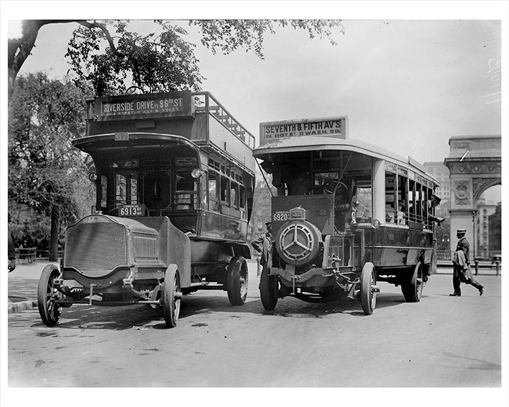 Washington Square Arch With Trolley Trucks, Manhattan New York - 1913 ...