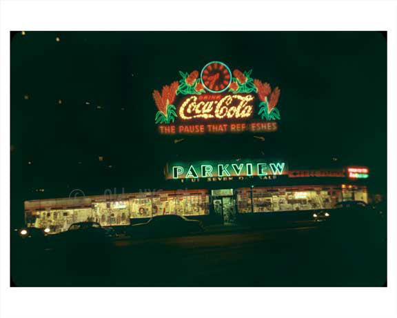 A classic Coca Cola Neon Sign Lighting up Manhattan 1955 NYC — Old NYC ...