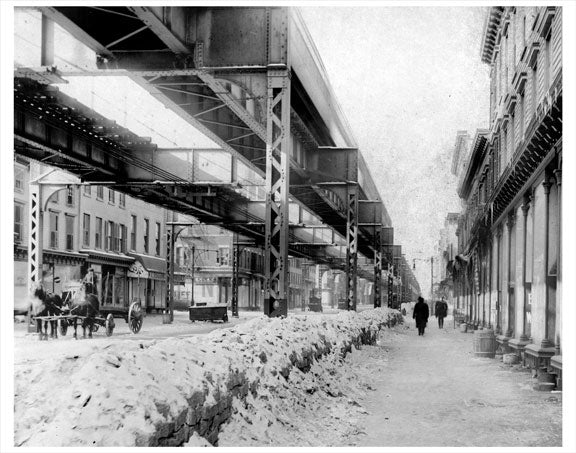 Bedford Emerging elevated train tracks — Old NYC Photos