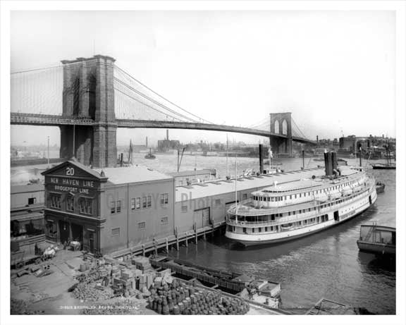 Brooklyn Bridge from Pier 20 East River NYC 1900 — Old NYC Photos