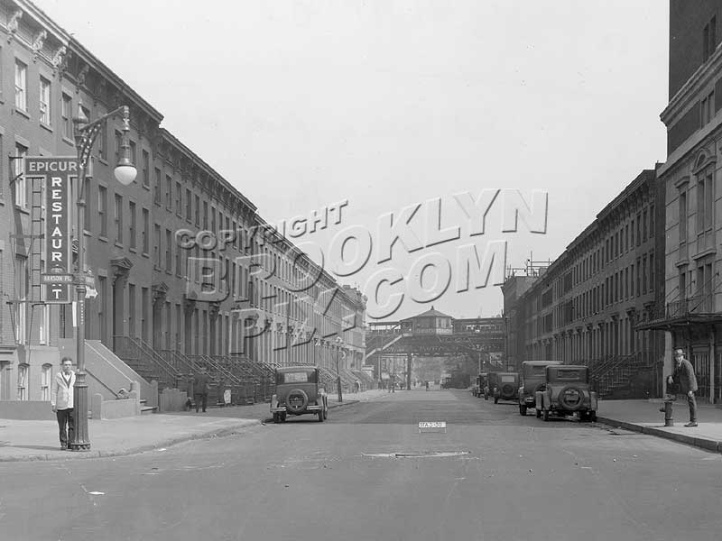 Fort Greene Place looking toward Fulton Street El, 1929 — Old NYC Photos