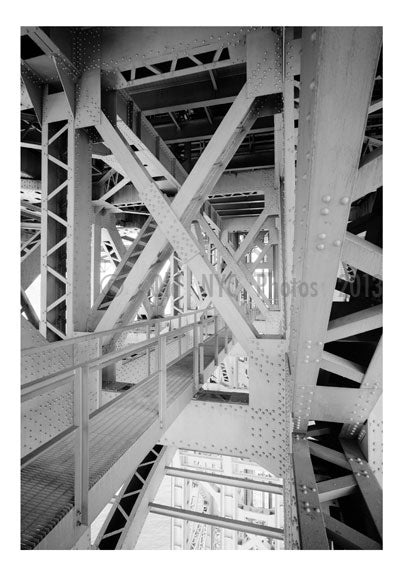 George Washington Bridge - showing catwalk below bridge deck — Old NYC ...