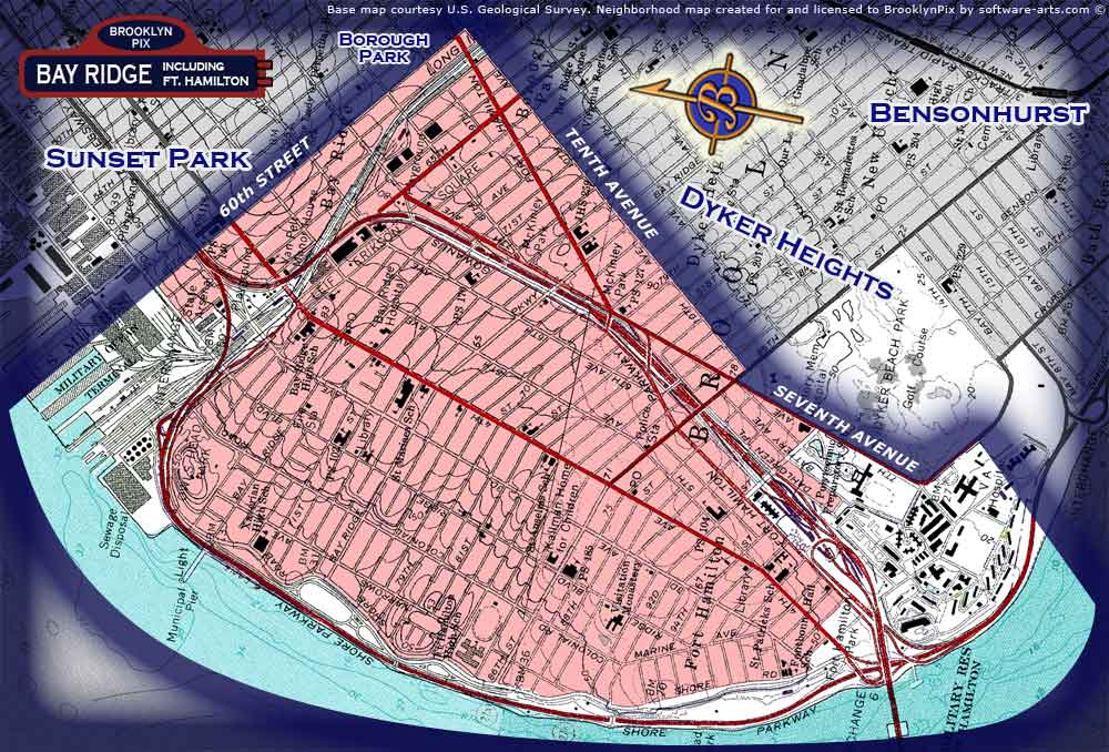 Neighborhood borders map for Bay Ridge — Old NYC Photos