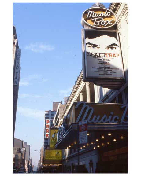 Play advertisements outside the Music Box Theater - Theater District 1 ...