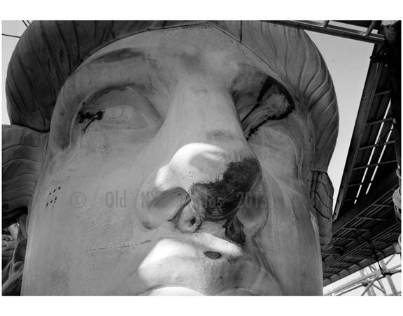 The Statue of Liberty - detail showing face and eye repair November 18 ...