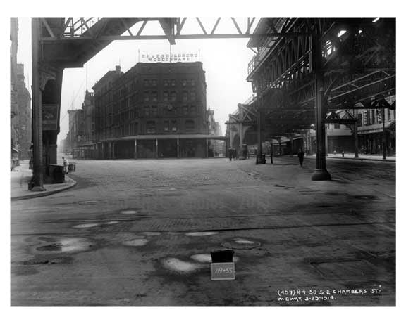 West Broadway & Chambers Street - Tribeca Manhattan, NY 1914 A — Old ...